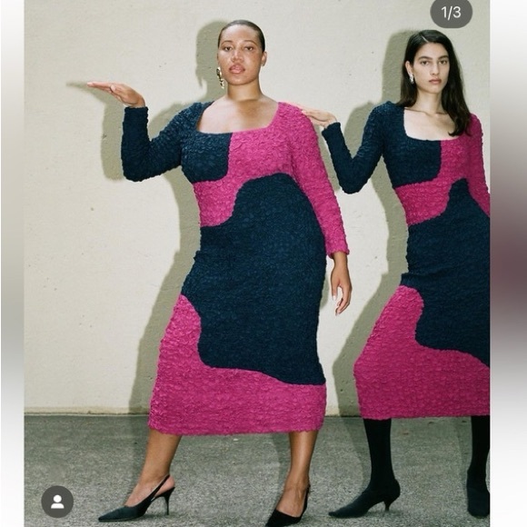 Mara Hoffman | Dresses | Nwt Mara Hoffman Amy Midi Dress Navy Fuchsia ...